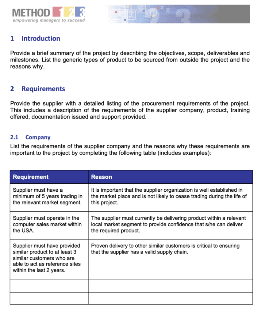 Statement of Work Template for Project Managers