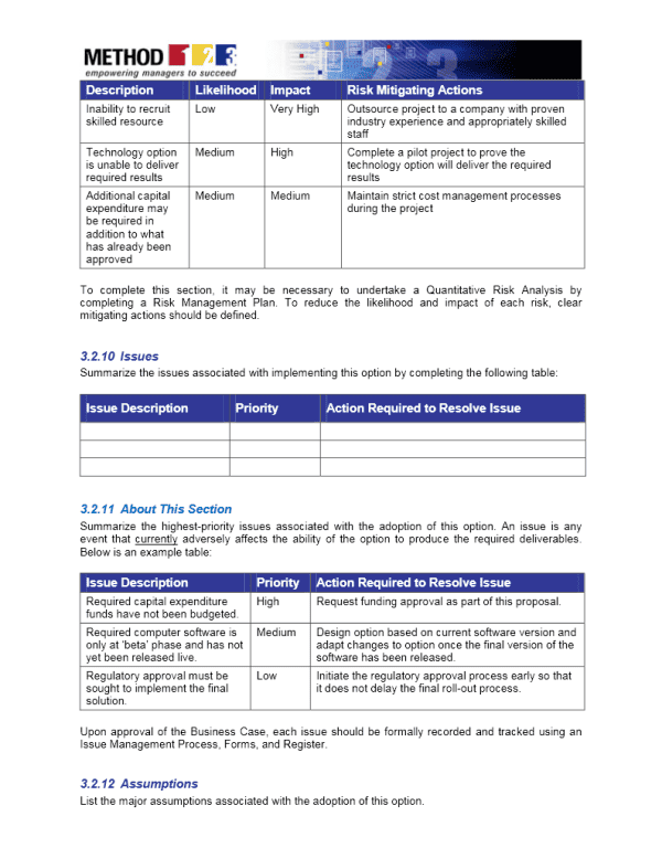Business Case Template for Project Managers