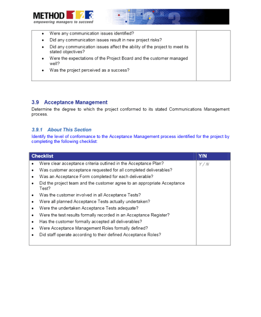 Post Implementation Review Template for Project Managers