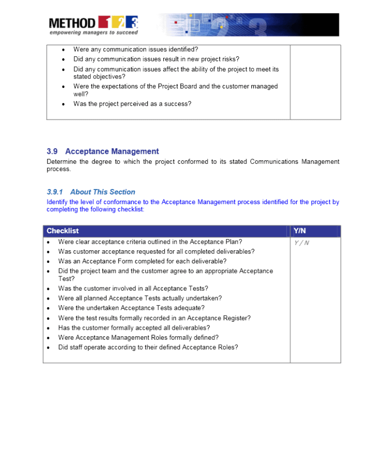 Post Implementation Review Template for Project Managers