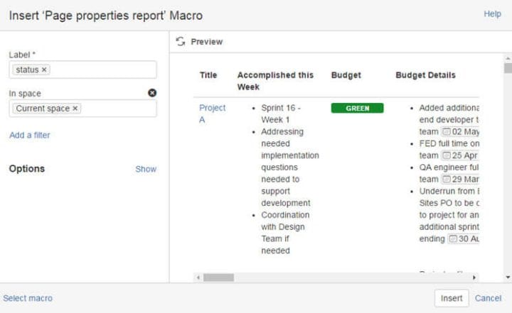 Confluence Tutorial Build A Project Portfolio Dashboard