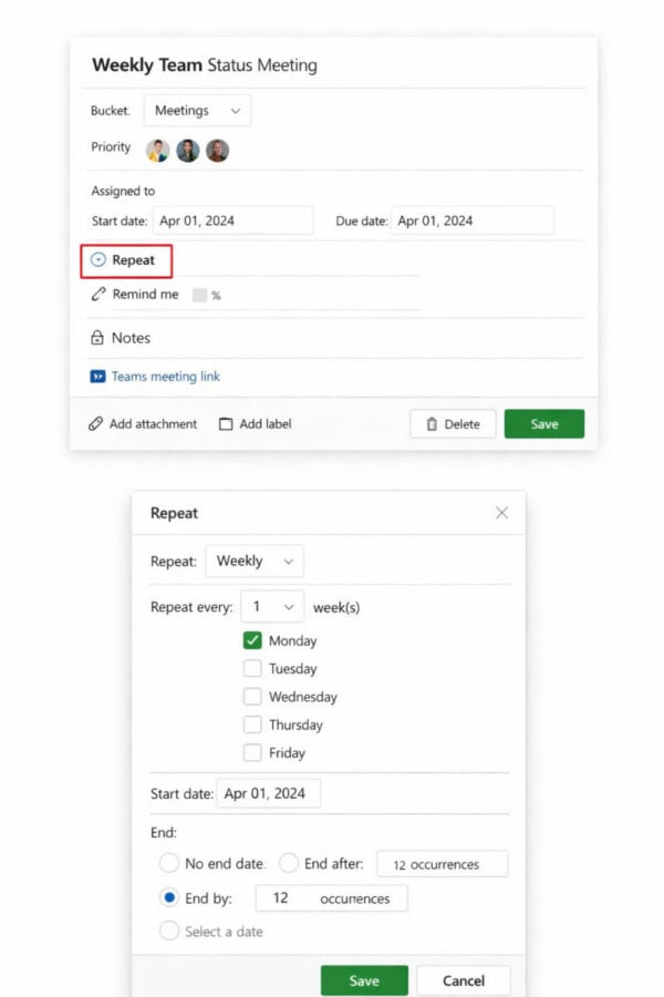 Create Recurring Tasks with Microsoft Project