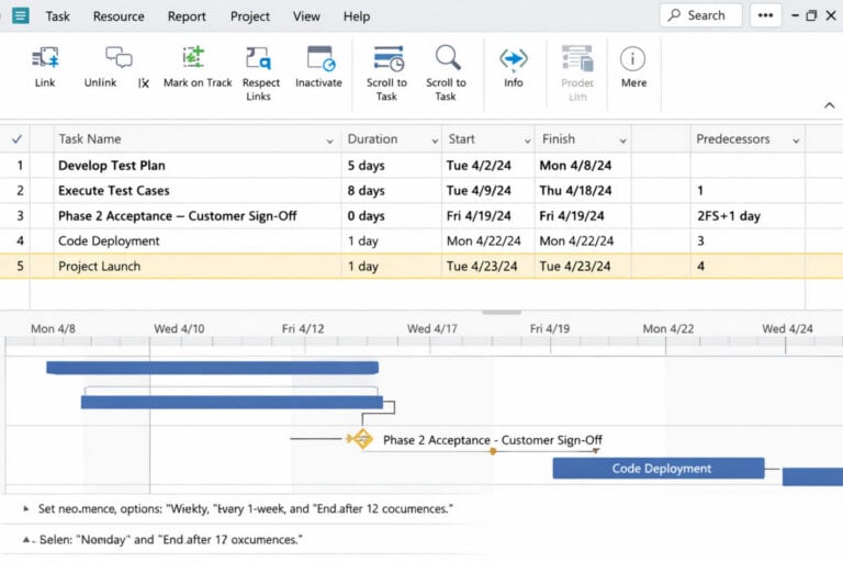 Create Recurring Tasks with Microsoft Project