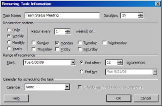 Create Recurring Tasks with Microsoft Project