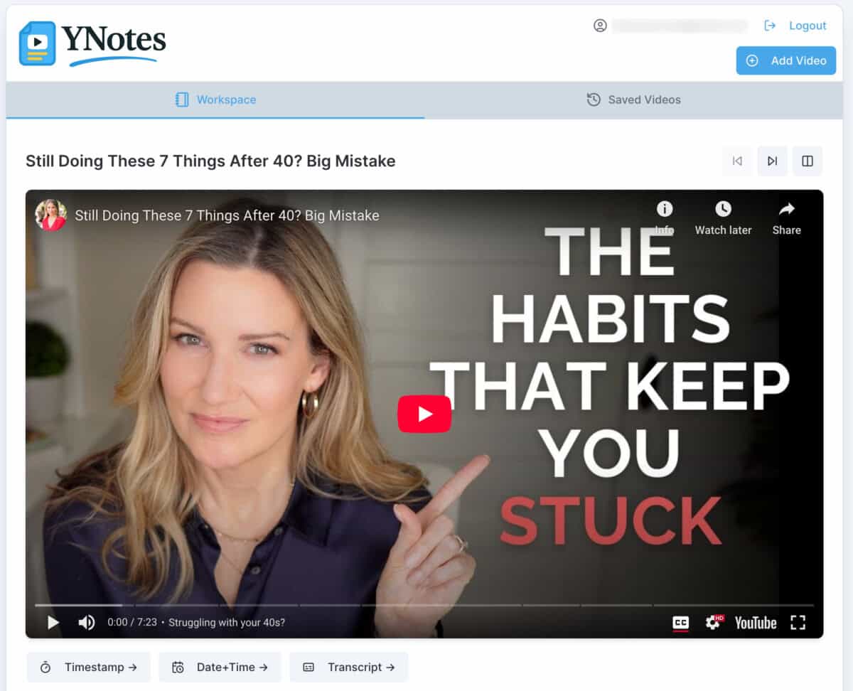 YNotes - My YouTube Notes Organizer