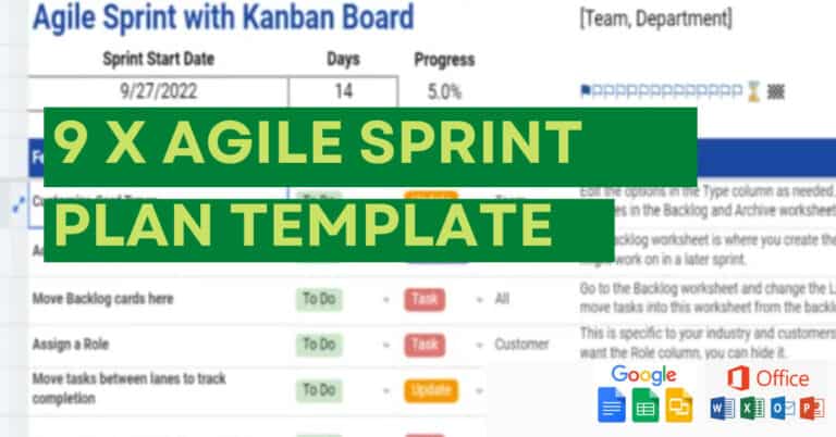5 Sprint Planning Templates Word & XLS