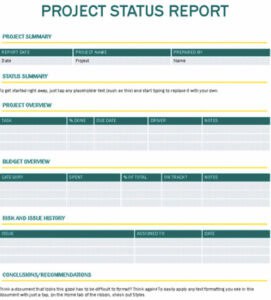 5 Free Project Status Report Templates