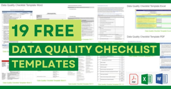 19 x Data Quality Checklist Template – Word, PDF