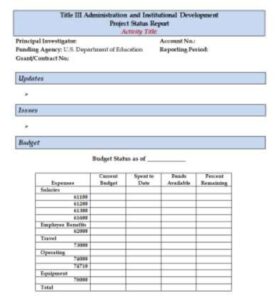 33 x Agile Status Report Templates Word, Excel, Google