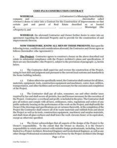 7 X Free Cost Plus Contract Templates Google Docs & PDF