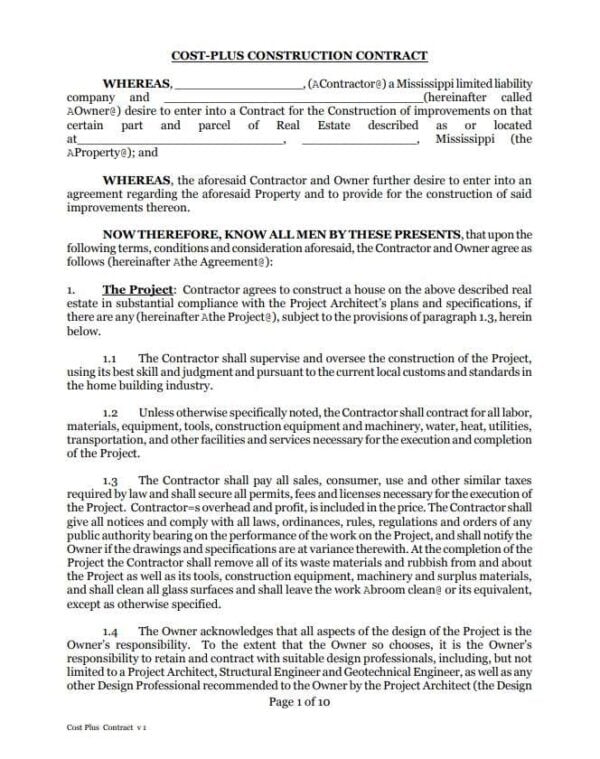 7 X Free Cost Plus Contract Templates Google Docs & PDF