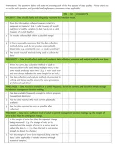 19 x Data Quality Checklist Template – Word, PDF