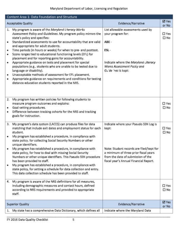 19 x Data Quality Checklist Template – Word, PDF