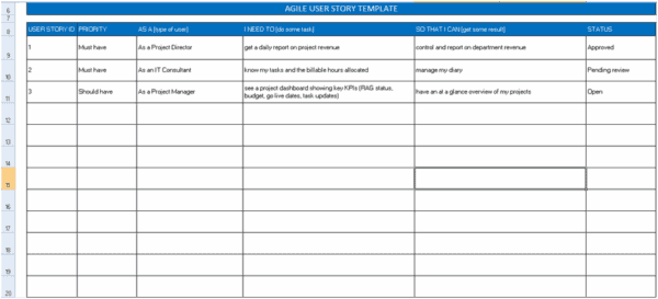 7 x Free User Story Template on Google, Excel, Powerpoint
