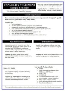 42 x Capability Statement Template – Word, PDF