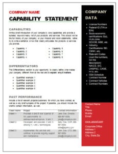 42 x Capability Statement Template – Word, PDF