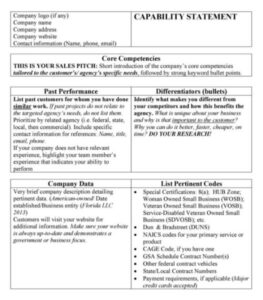 42 x Capability Statement Template – Word, PDF
