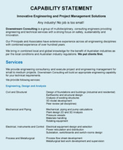 42 x Capability Statement Template – Word, PDF