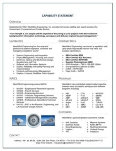 42 x Capability Statement Template – Word, PDF