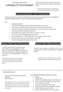 42 x Capability Statement Template – Word, PDF