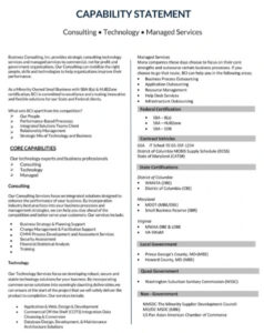 42 x Capability Statement Template – Word, PDF
