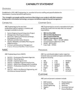 42 x Capability Statement Template – Word, PDF