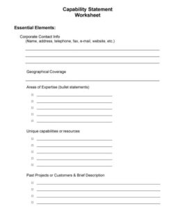 42 x Capability Statement Template – Word, PDF