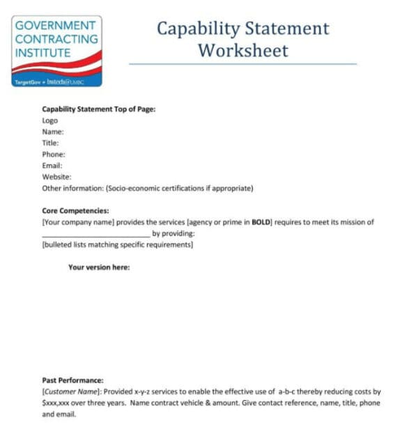 42 x Capability Statement Template – Word, PDF