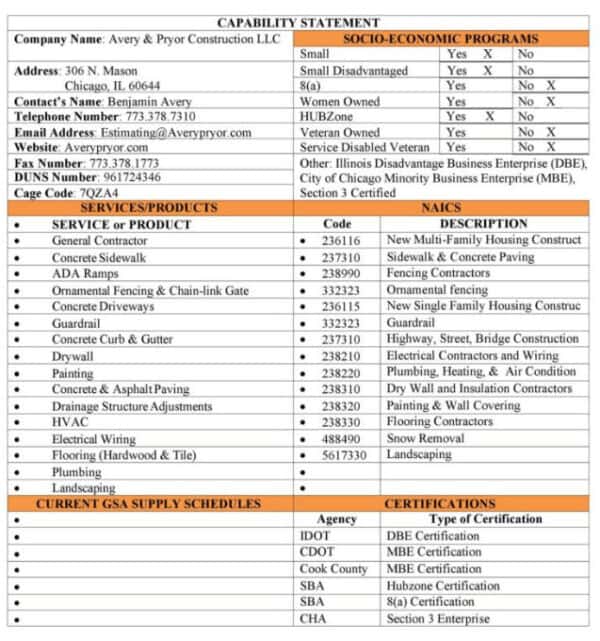 42 x Capability Statement Template – Word, PDF