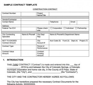 4 Free Time and Materials Contract Templates