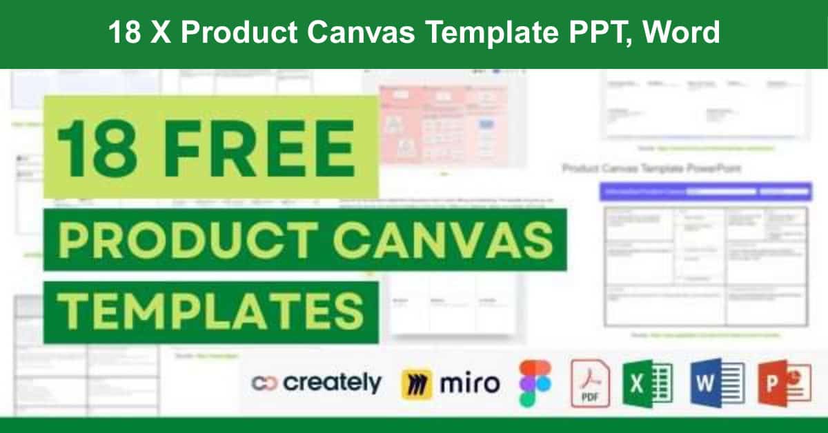 18 X Product Canvas Template PPT, Word