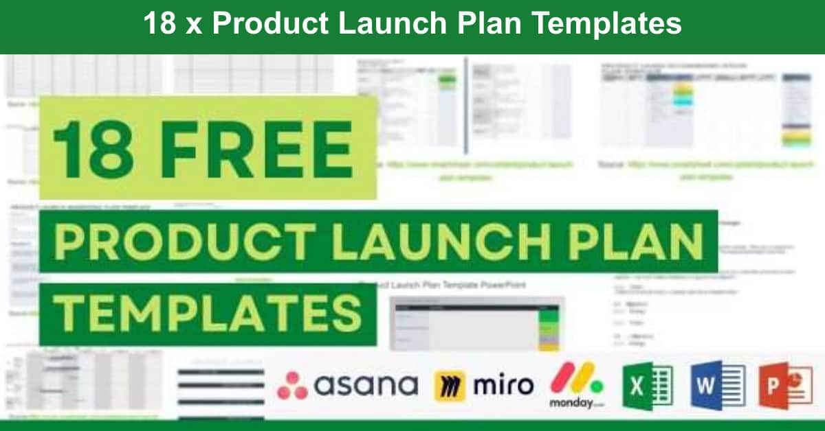 18 x Product Launch Plan Templates